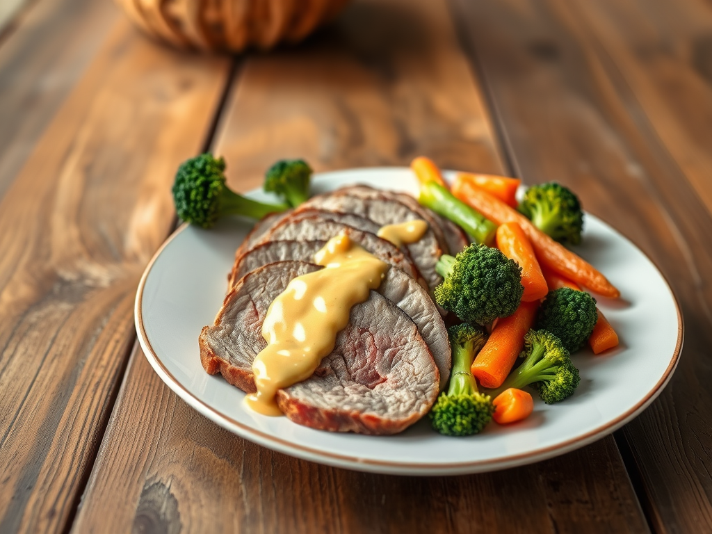 Baked Corned Silverside with Mustard Sauce for One – Plan4One.com